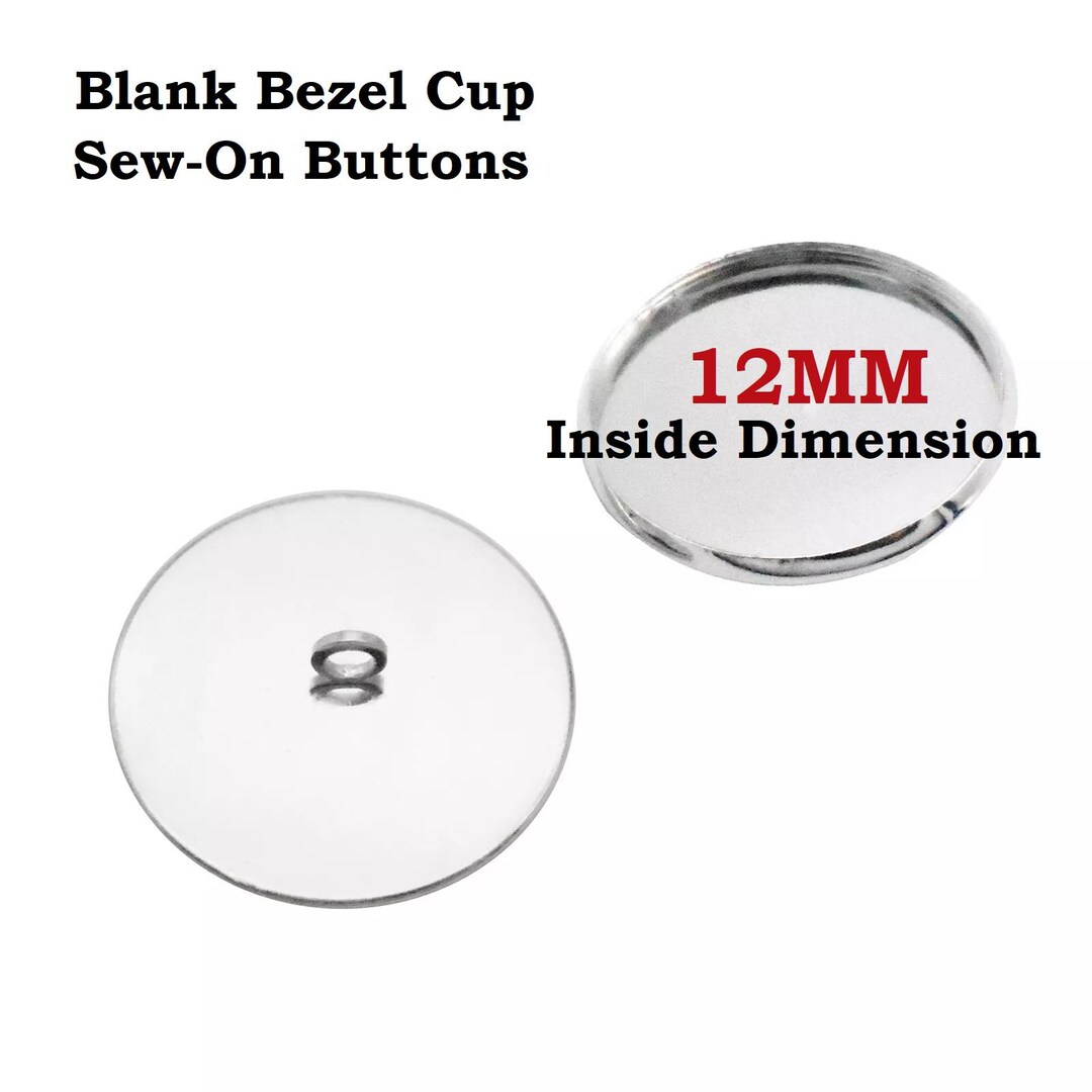 Blank Bezel Button Shanks Blank Button Tray 12MM Jewelry Findings DIY ...