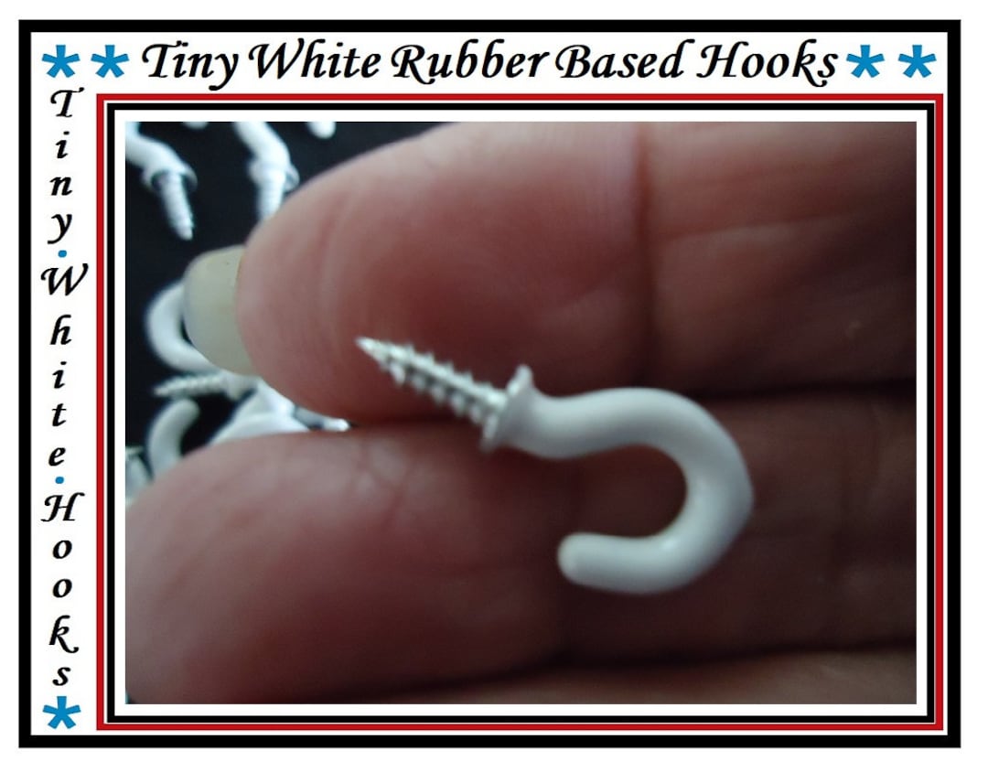 White Jewelry Hooks White Tiny Cup Hooks 3/4" White Hooks DIY Craft ...