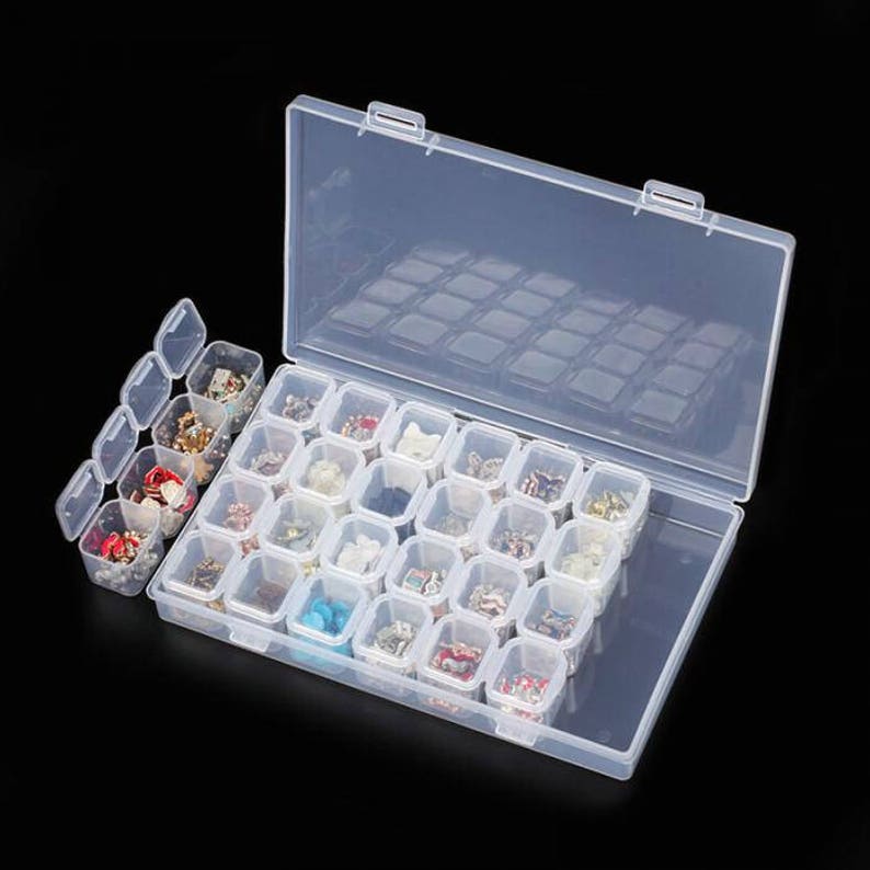 Bead Container 2 28 Slot Clear Plastic Empty Storage Box - Etsy