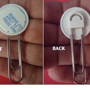 25 / 50 Blank Paper Clips Included and Attached Double Sided Circle ...