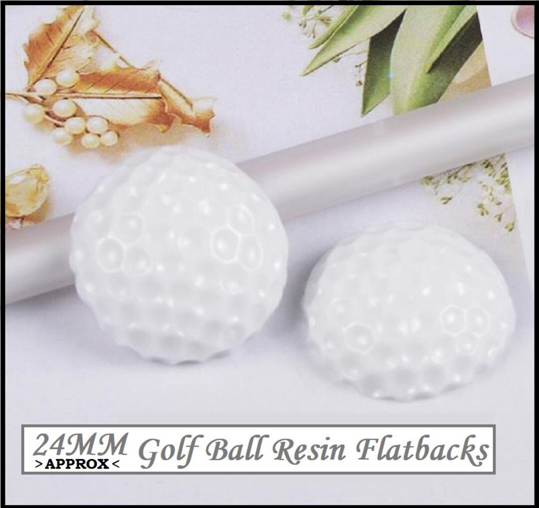 Golf Balls Resin Flatbacks 12 PCS Approx 24MM Round White Golf Balls ...