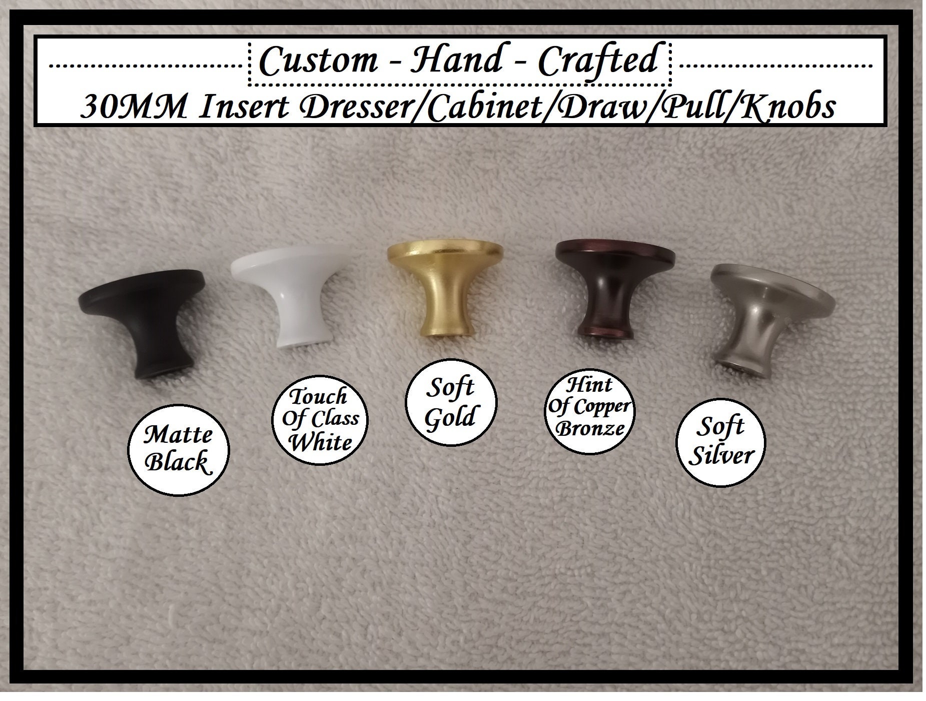 Brand New Colors Blank Bezel Kitchen Knobs 30MM Blank Bezel Tray ...