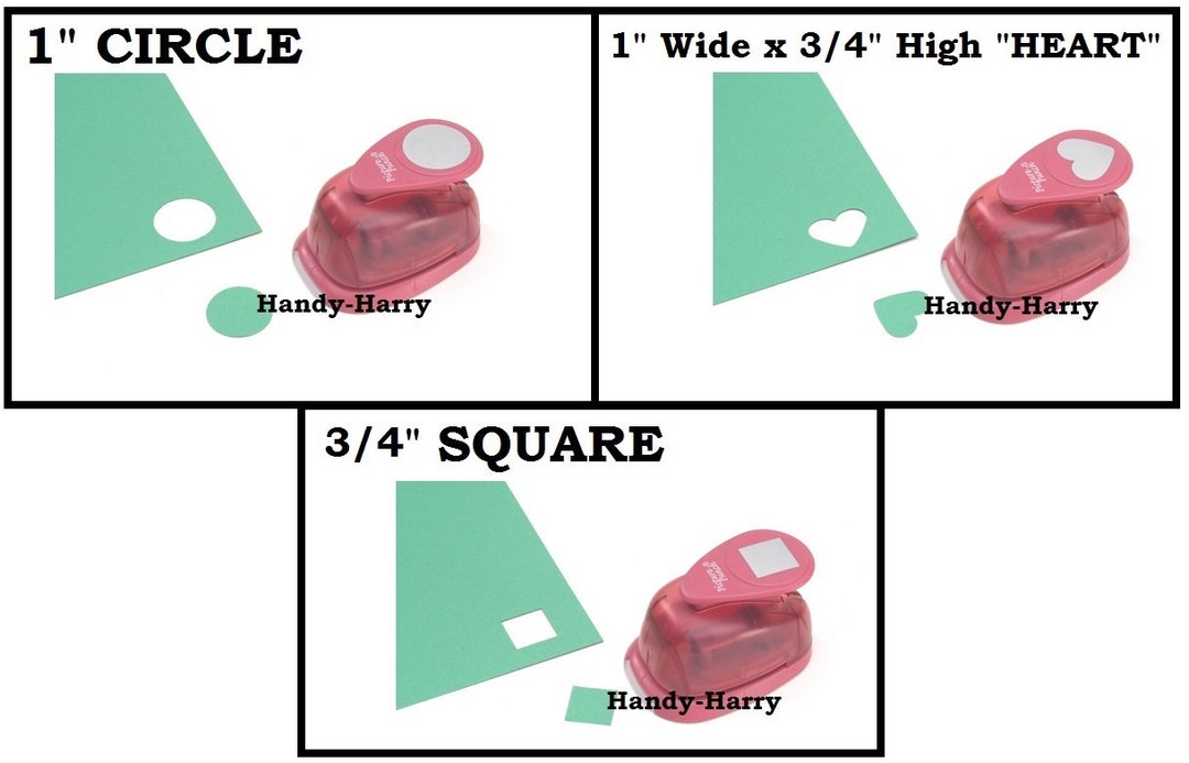 Pick1) 1" Circle Paper Punch 1" Heart Paper Punch 3/4" Square Paper ...