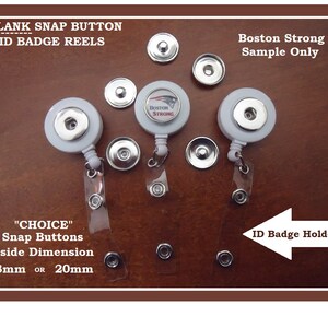 6) White Snap Button ID Badge Reels Included (18) Choice Size Snap ...