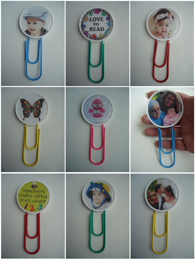 10) 2" Round Blank Paper Clips (2) of Each Color DIY Bookmarkers Holds ...