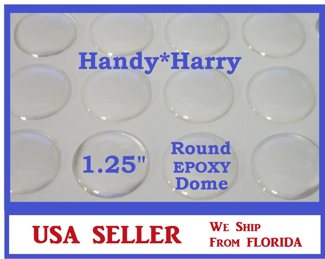 90) PCS 1.25" Crystal Clear Epoxy Domes 31.8mm Clear Epoxy Domes 1 1/4 ...