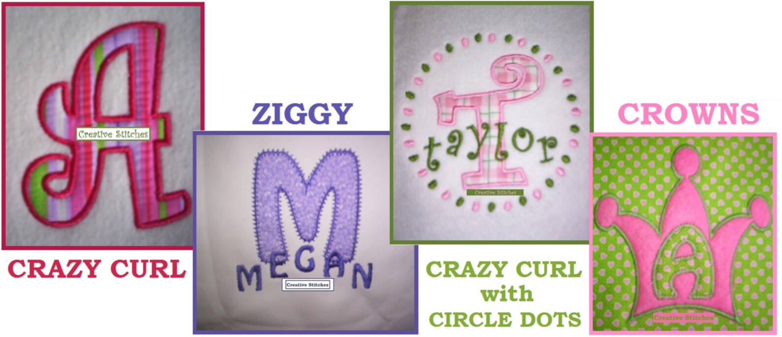 Alphabet Letters Applique Embroidery Machine Designs Fonts 4 SETS ...