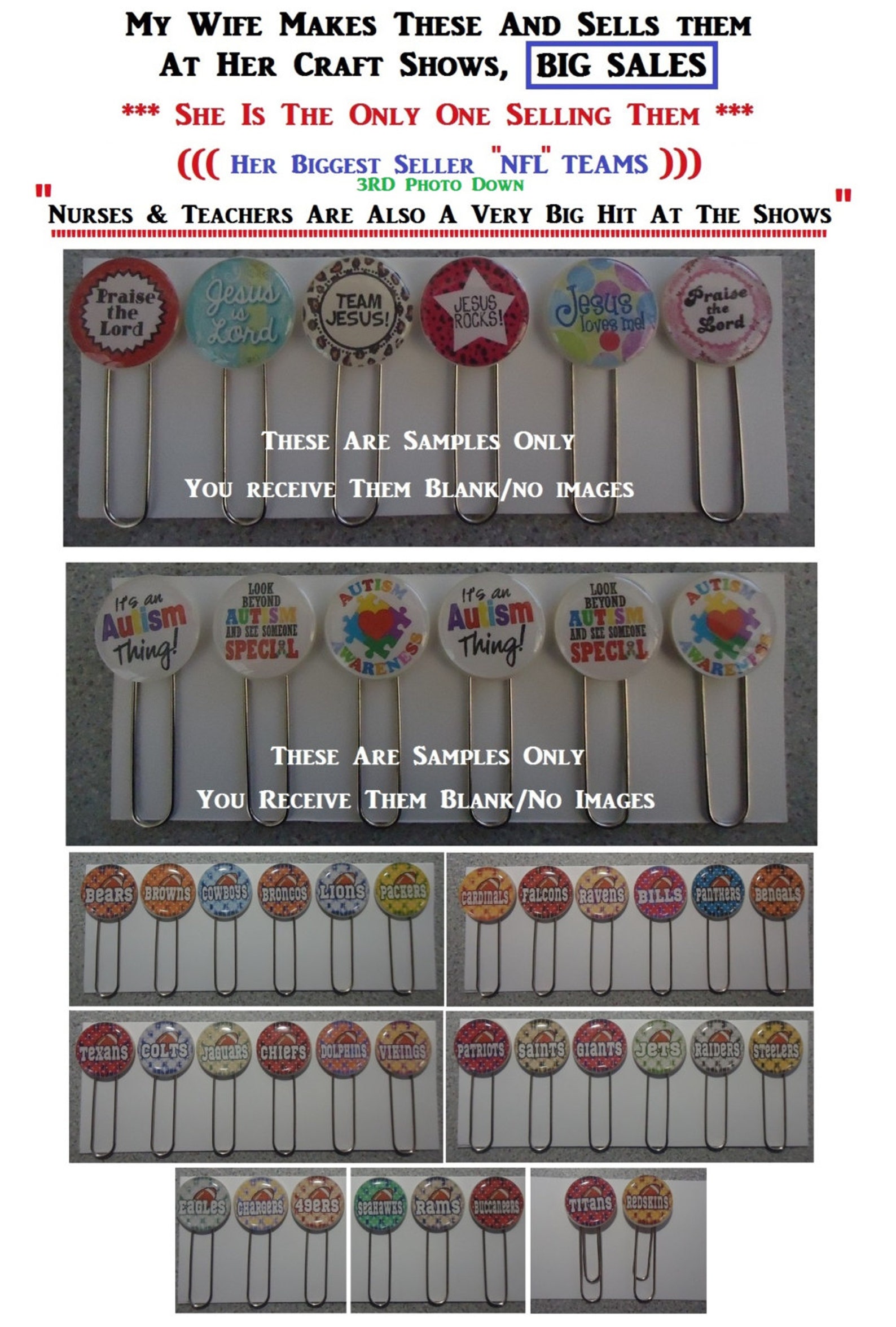 25 / 50 Blank Paper Clips Included and Attached Double Sided | Etsy