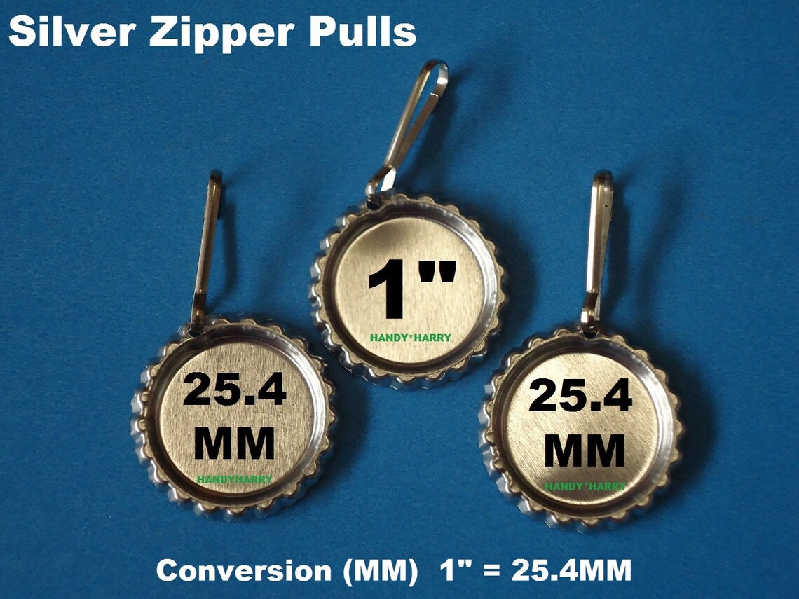Zipper Pulls (50) Silver Blank Bezel Style Zipper Pulls Included Are ...