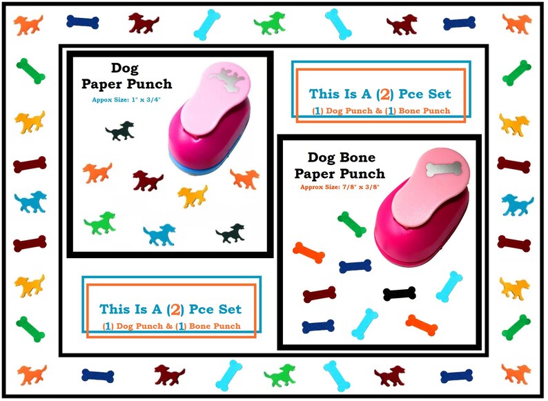Dog Paper Punch Dog Bone Paper Punch for DIY Crafts Set of (2) Kids ...