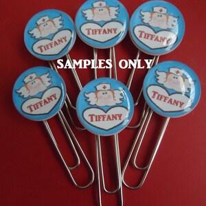 25 / 50 Blank Paper Clips Included and Attached Double Sided Circle ...