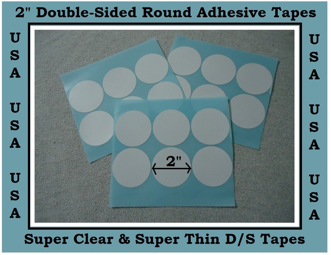 2" Double Sided Circle Adhesive Tapes Paper Thin (36 OR 48) Circle ...