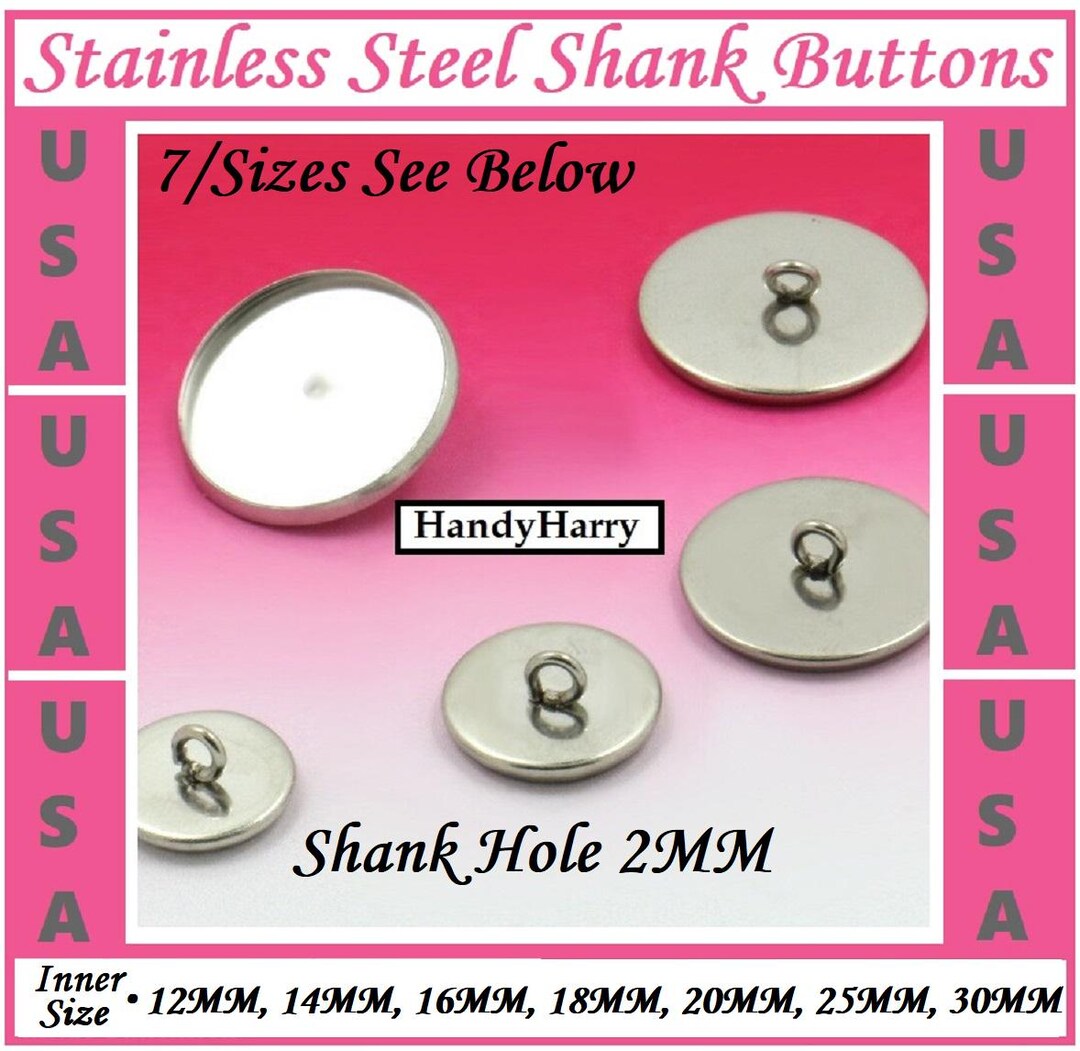 Blank Bezel Button Shanks Blank Button Trays 7 Bezel Sizes Avail DIY ...