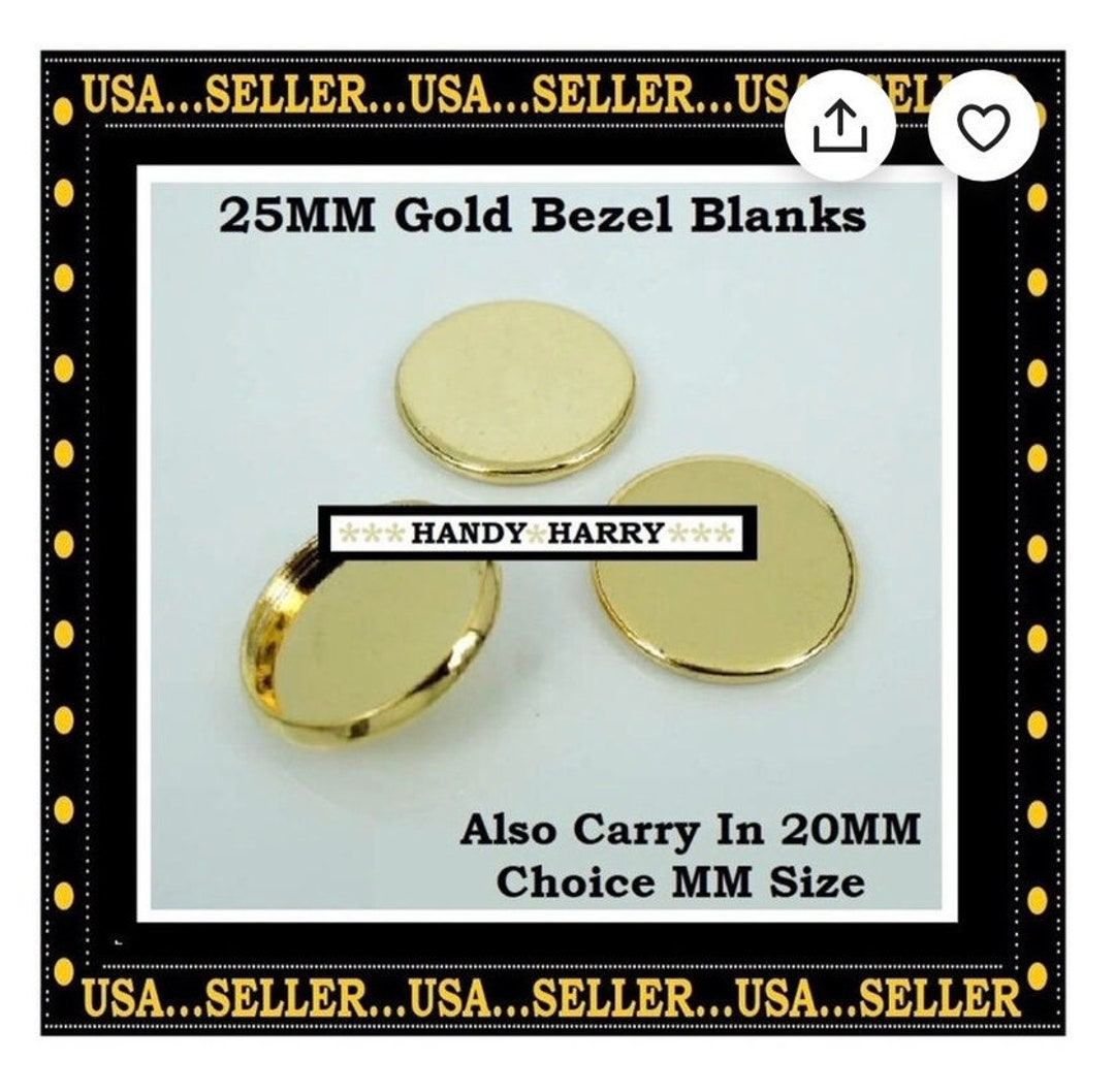 25mm Gold Bezel Blanks Gold Blank Base Bezel Tray Jewelry Finding DIY ...