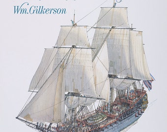 Sloop PROVIDENCE John Paul Jones pursued by HM frigate SOLEBY | Etsy