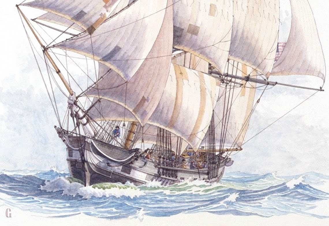 Brig "pilgrim" Getting in Sail. - Etsy