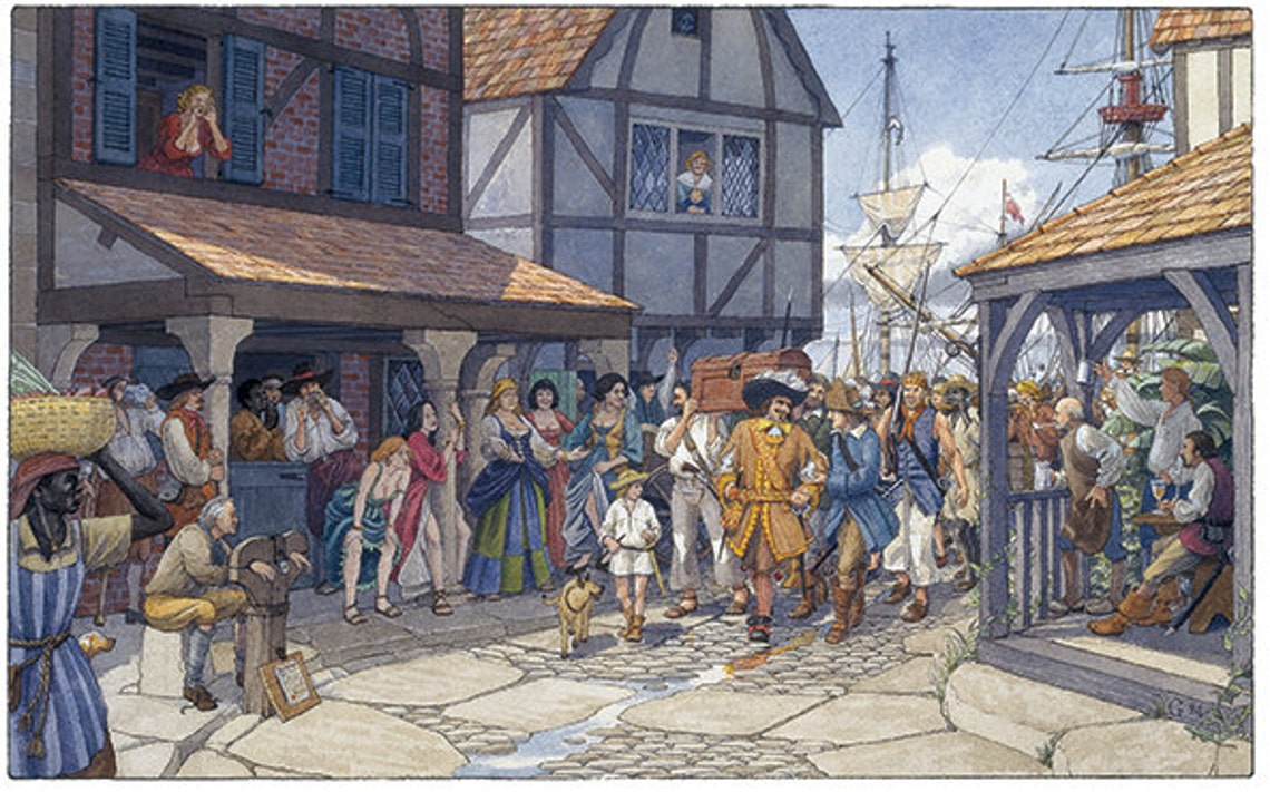 Captain Henry Morgan Returning to Port Royal, Jamaica, 1671. Signed by ...