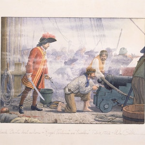 Captain Bartholomew, Black Bart, on Deck, Depicting His Last Action Feb ...