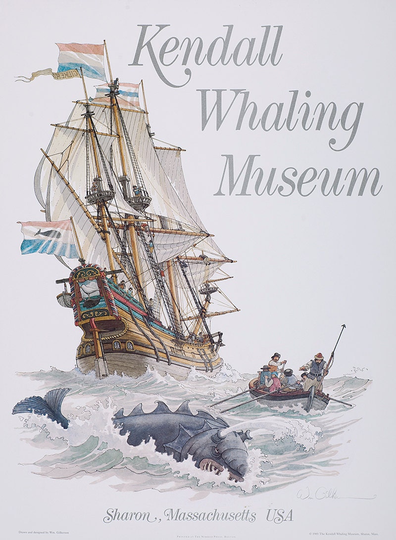 Kendall Whaling Museum Poster. Signed by Artist. - Etsy Canada