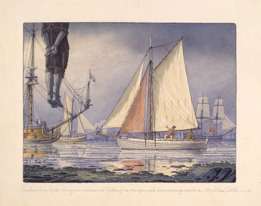Captain Kidd's Body on Display at Tilbury Point on the Thames, 1701 - Etsy