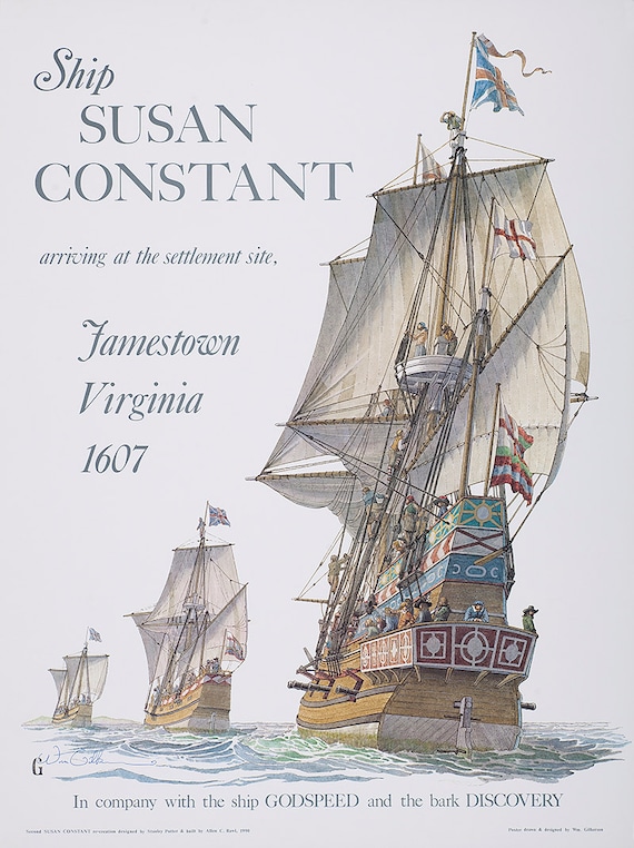 Ship SUSAN CONSTANT Signed by Artist | Etsy