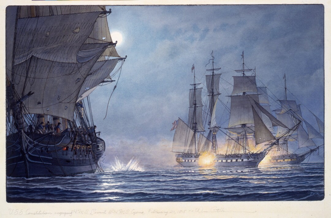 USS Constitution Engaging HMS Levant and HMS Cyane, February 20, 1815 ...