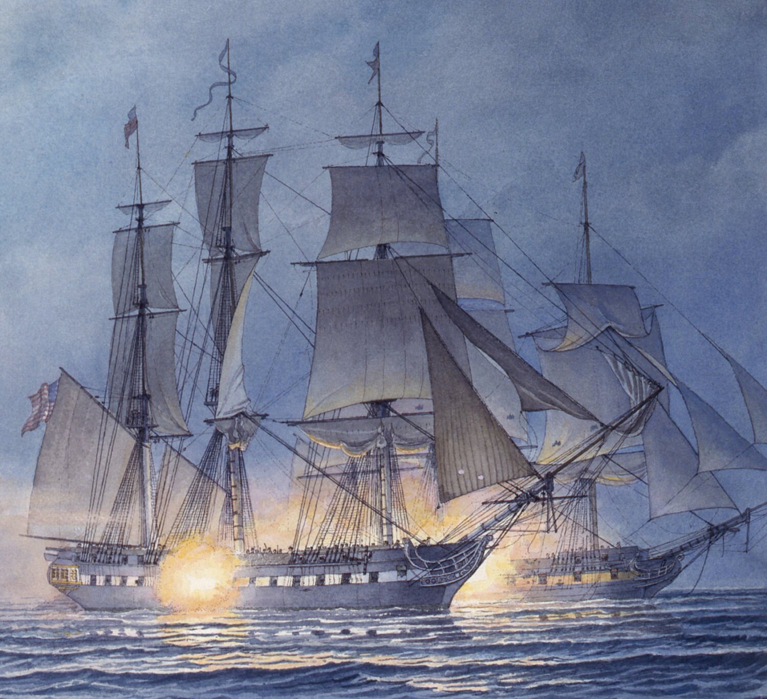 USS Constitution Engaging HMS Levant and HMS Cyane, February 20, 1815 ...