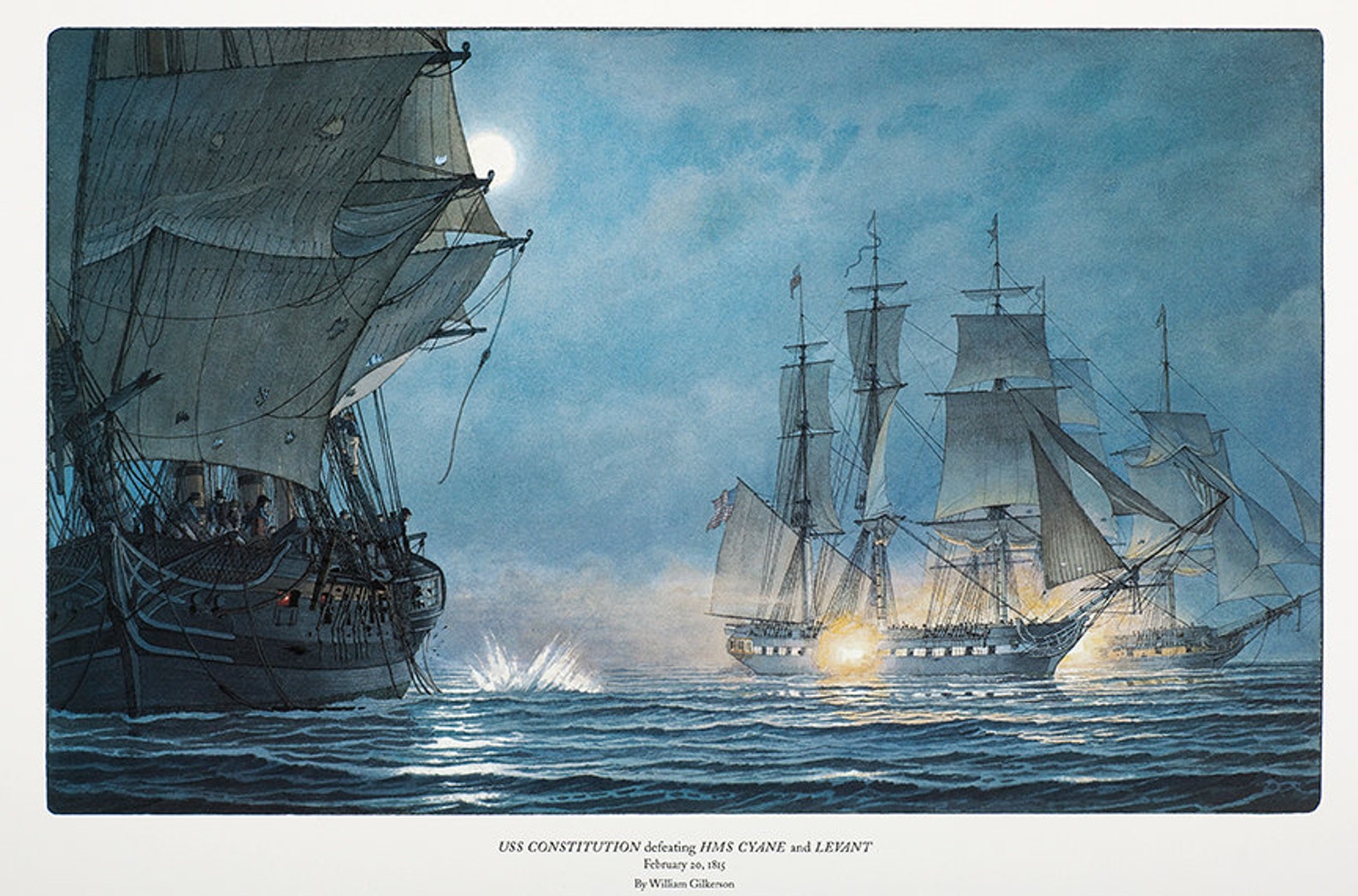 Uss CONSTITUTION Defeating CYANE and LEVANT, February 20, 1815, Signed ...