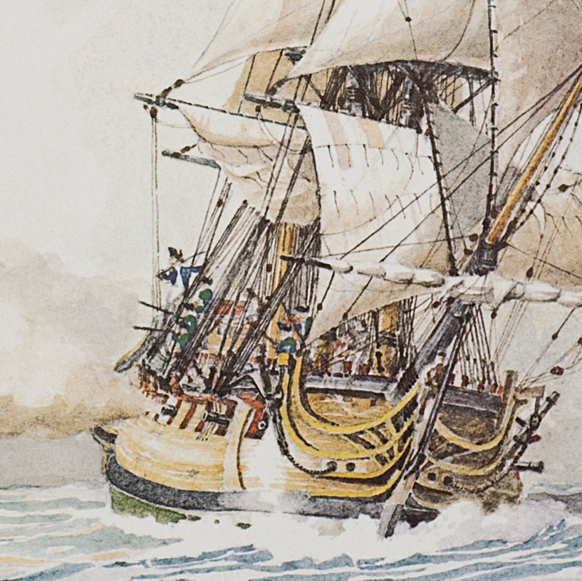 DRAKE Versus RANGER, John Paul Jones in Action, Numbered and Signed by ...