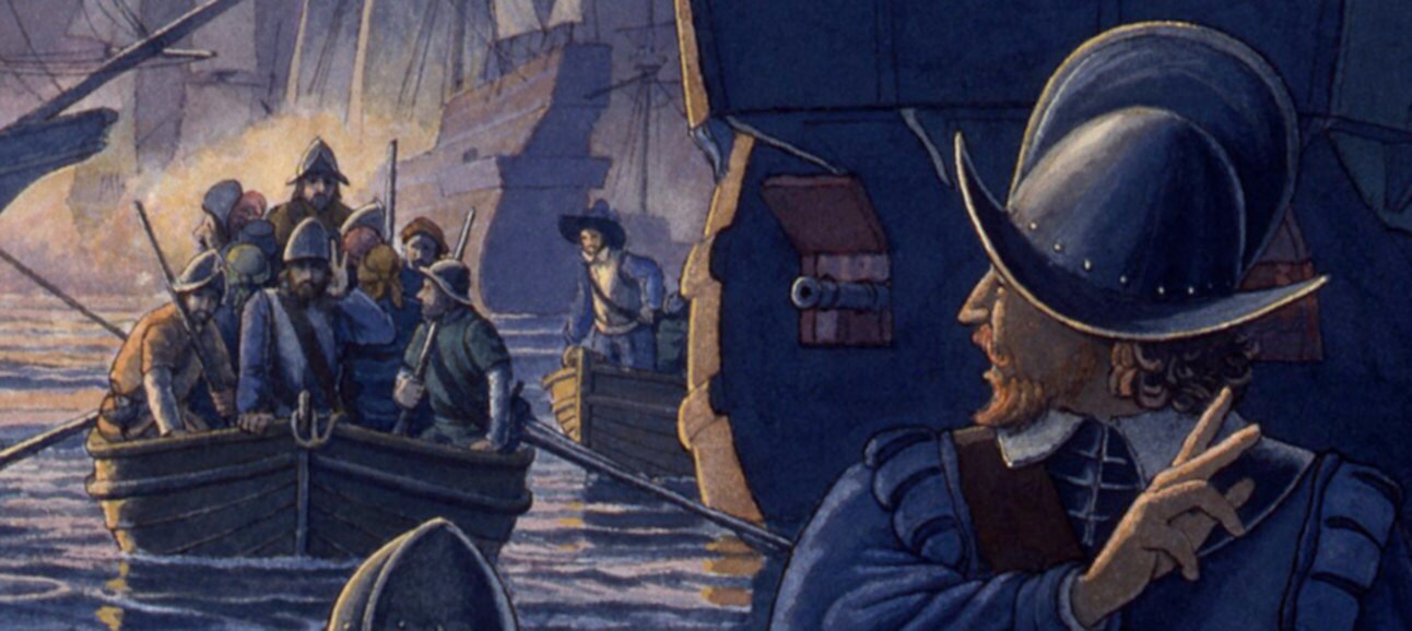 Sir Francis Drake Leading a Raid on the Spanish Fleet at Cadiz, April ...