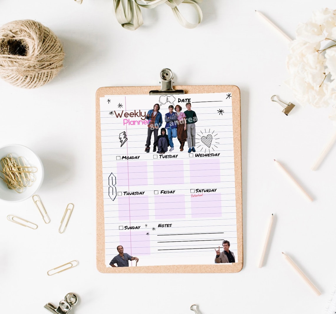 Downloadable Breakfast Club Weekly Planner Printable PDF - Etsy