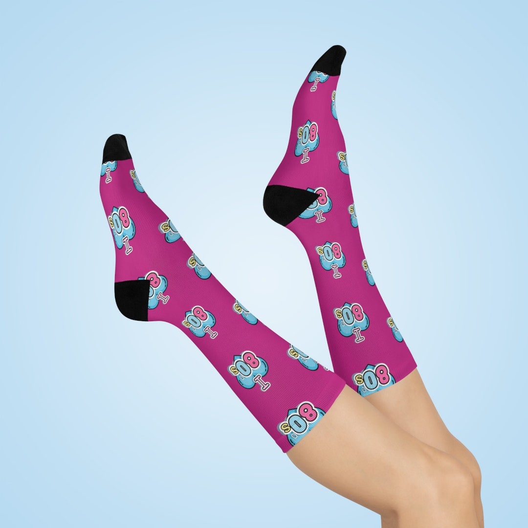 I Love the 80s Whimsical Socks in Pink! All Over Eighties Design Crew ...