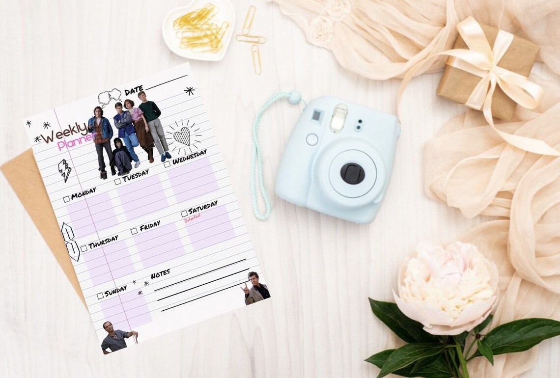 Downloadable Breakfast Club Weekly Planner, Printable , PDF File Instnd ...