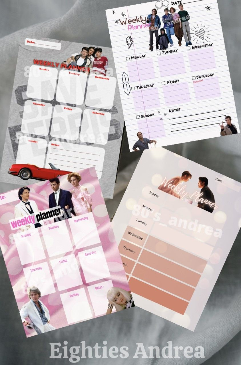 Downloadable Breakfast Club Weekly Planner, Printable , PDF File Instnd ...