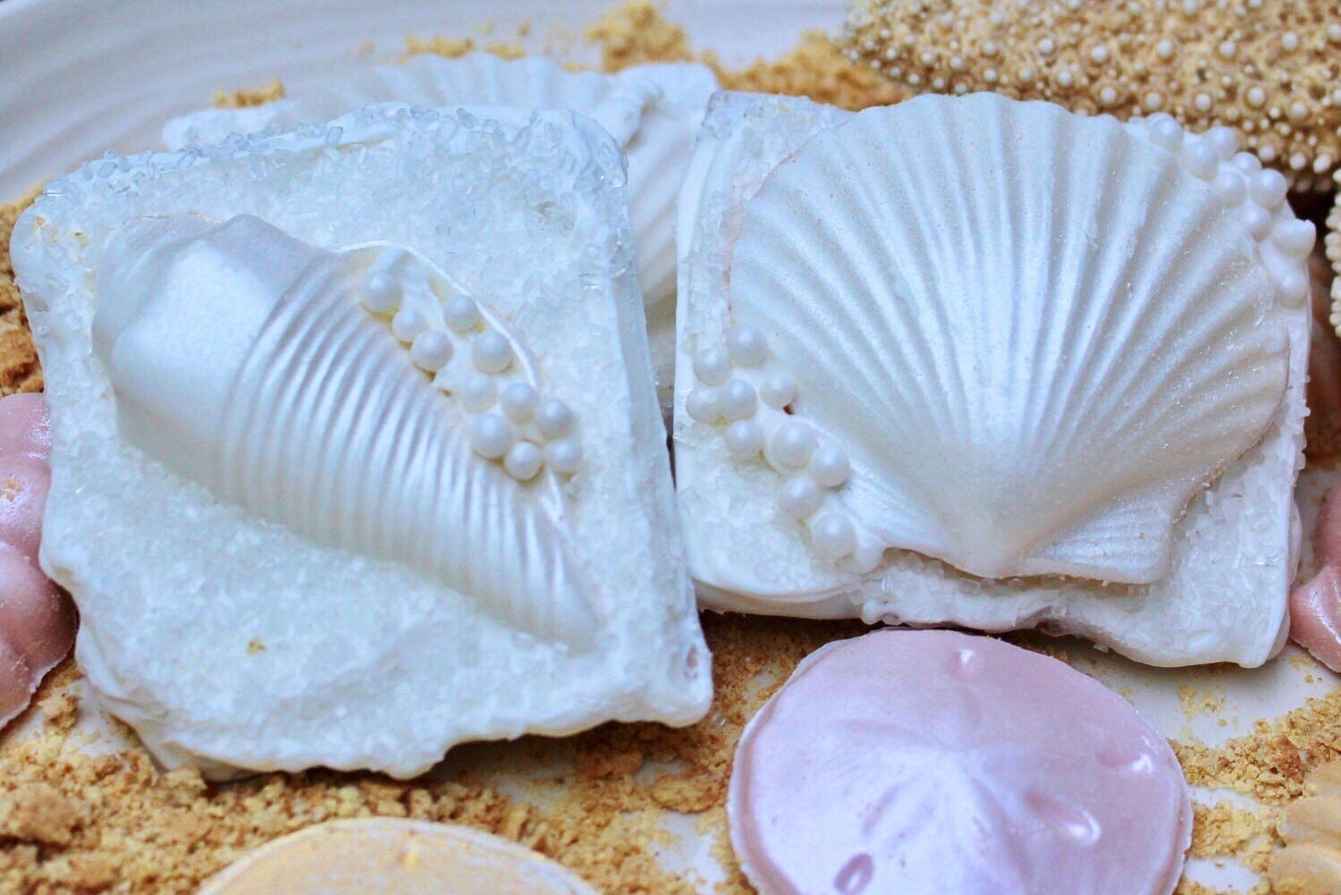 Seashell Chocolate Covered Graham Crackers Beach Wedding - Etsy
