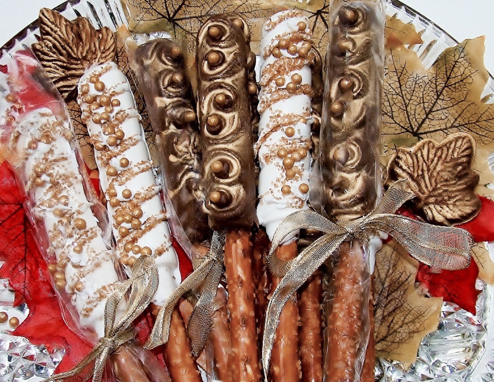 Birthday Party Favor ~ Gold Chocolate Covered Pretzel Rods ~ Rustic ...