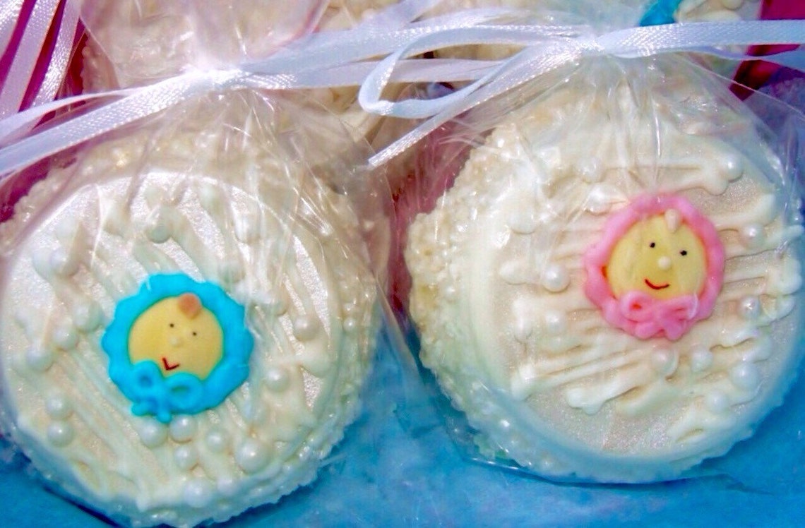 Chocolate Covered Oreo Cookies Baby Boy Baby Shower Cookie Chocolate ...