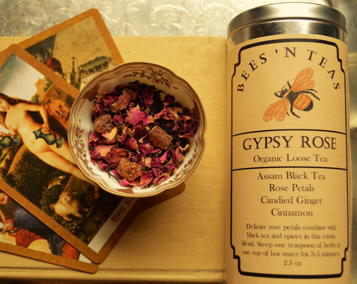 Tin of Gypsy Rose Organic Loose Black Tea Blend - Etsy