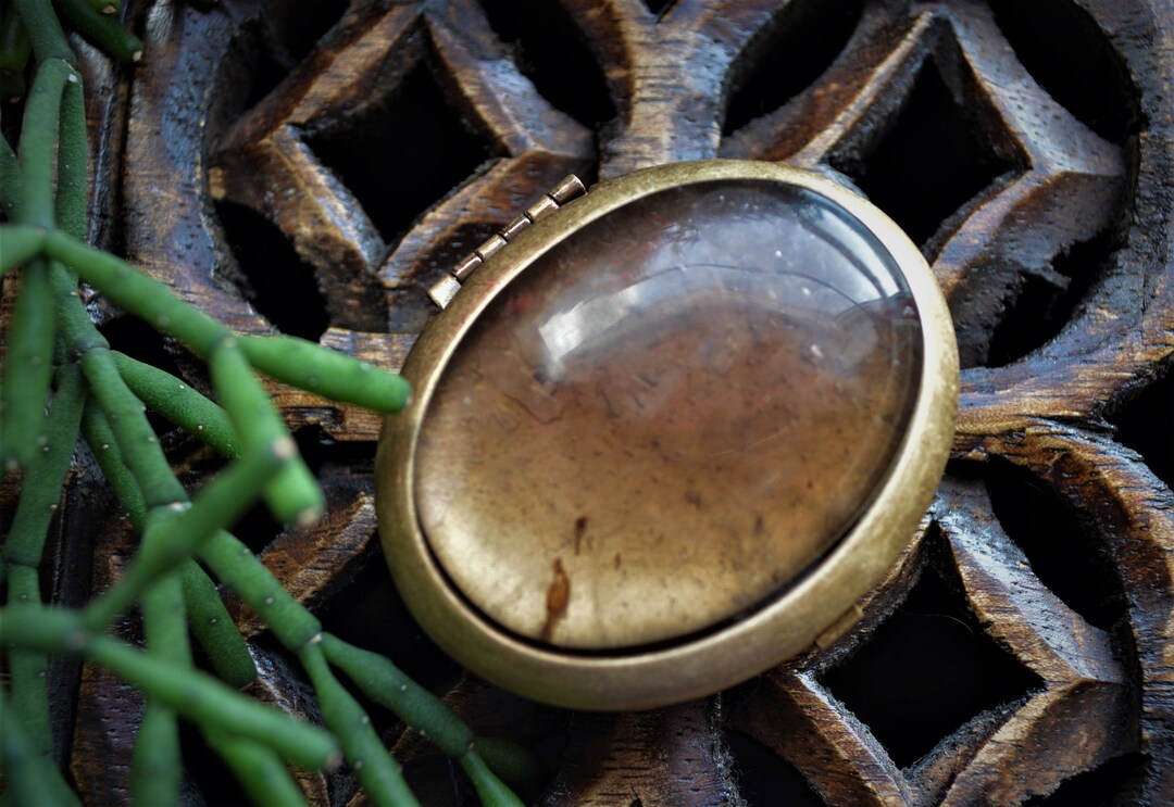 Refillable Natural Solid Perfume in Brass Compact With Smokey Quartz ...