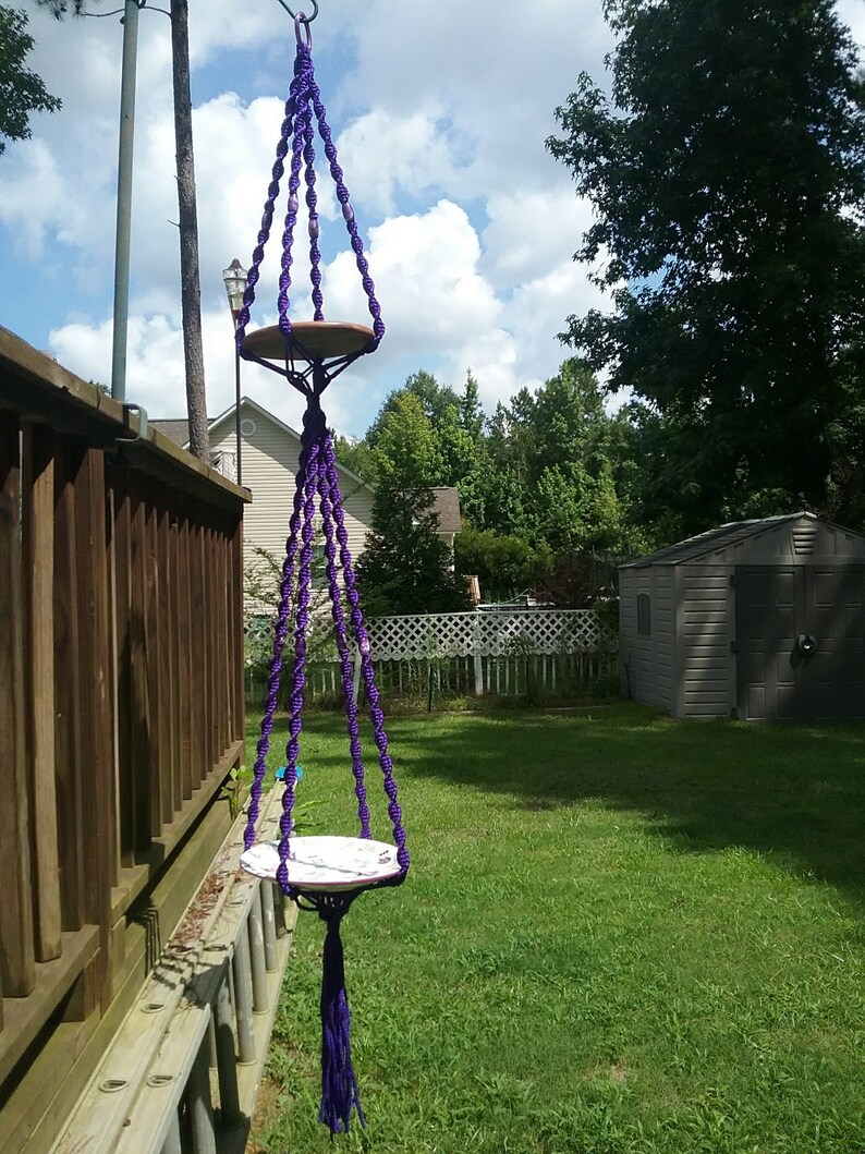 Macrame 2 Tier Hanging Table - Etsy