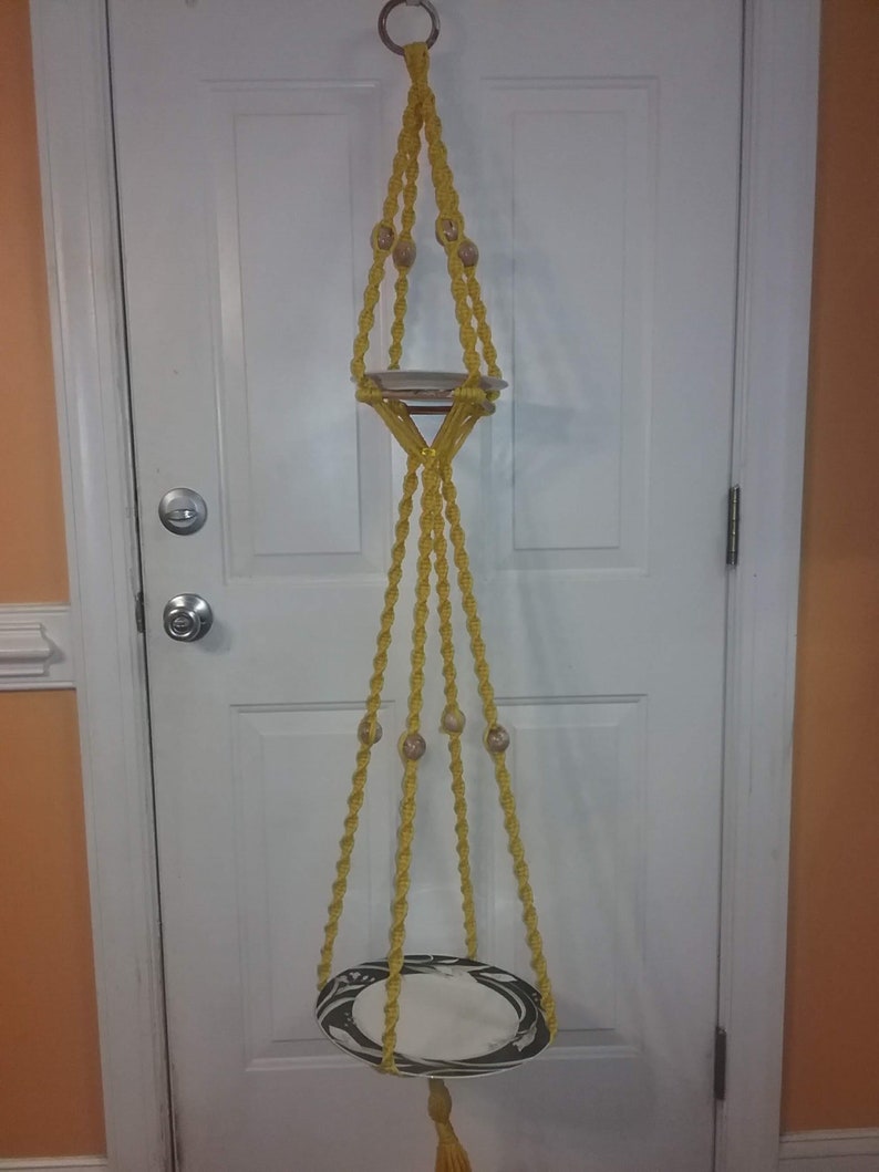 Macrame 2 tier hanging table | Etsy