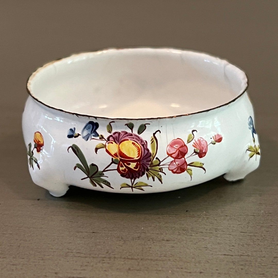 Antique Enamel Over Bronze Salt Dish, 1700’s - Etsy