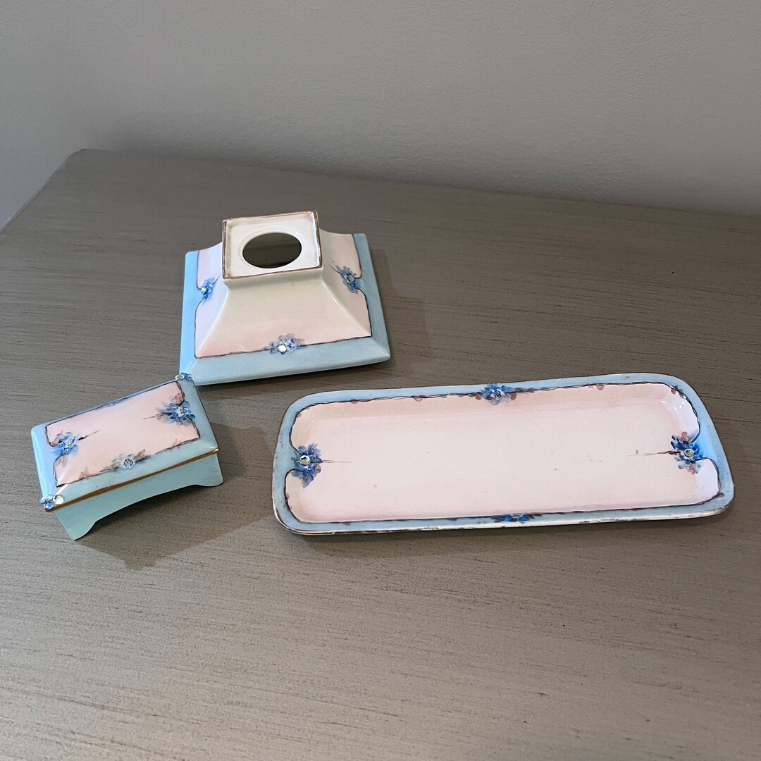 3 Pc. Porcelain Dresser Set, Vintage - Etsy