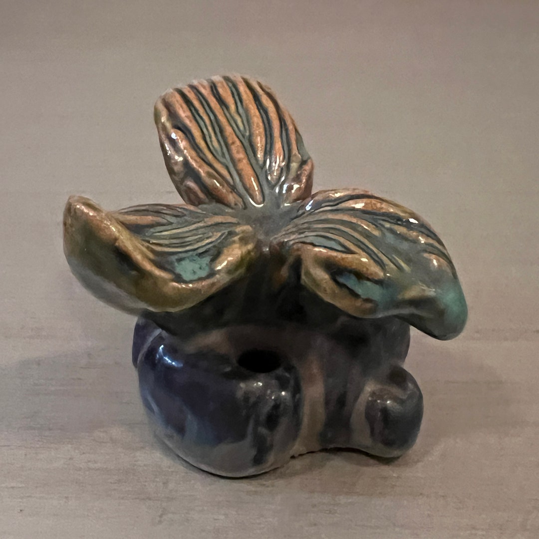 Antique Fulper Ceramic plantain Leaves Flower Frog, Early 1900s - Etsy