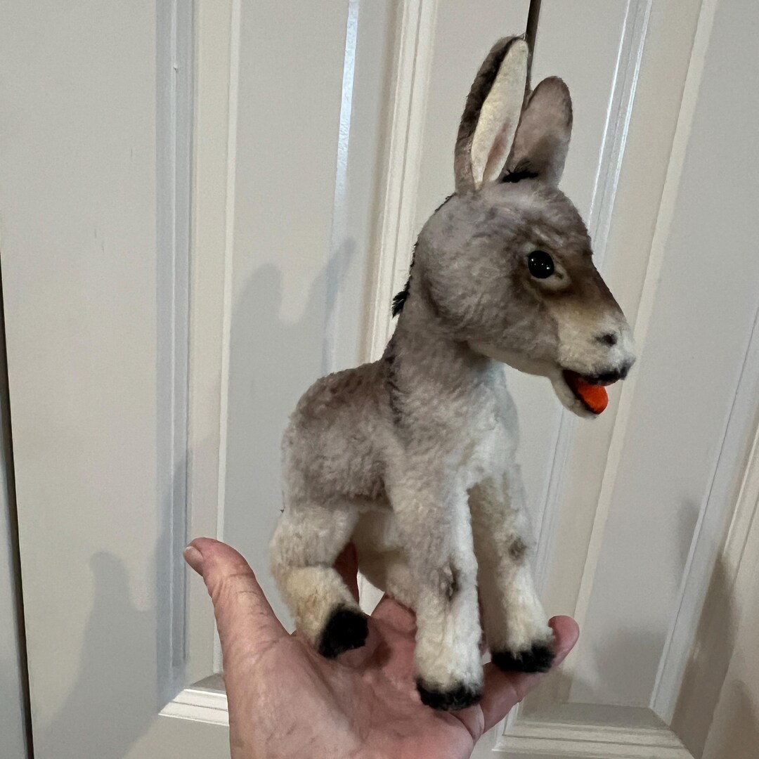 Vintage 7” Steiff Donkey “grissy”, Made in Germany From 1968 to 1975 - Etsy