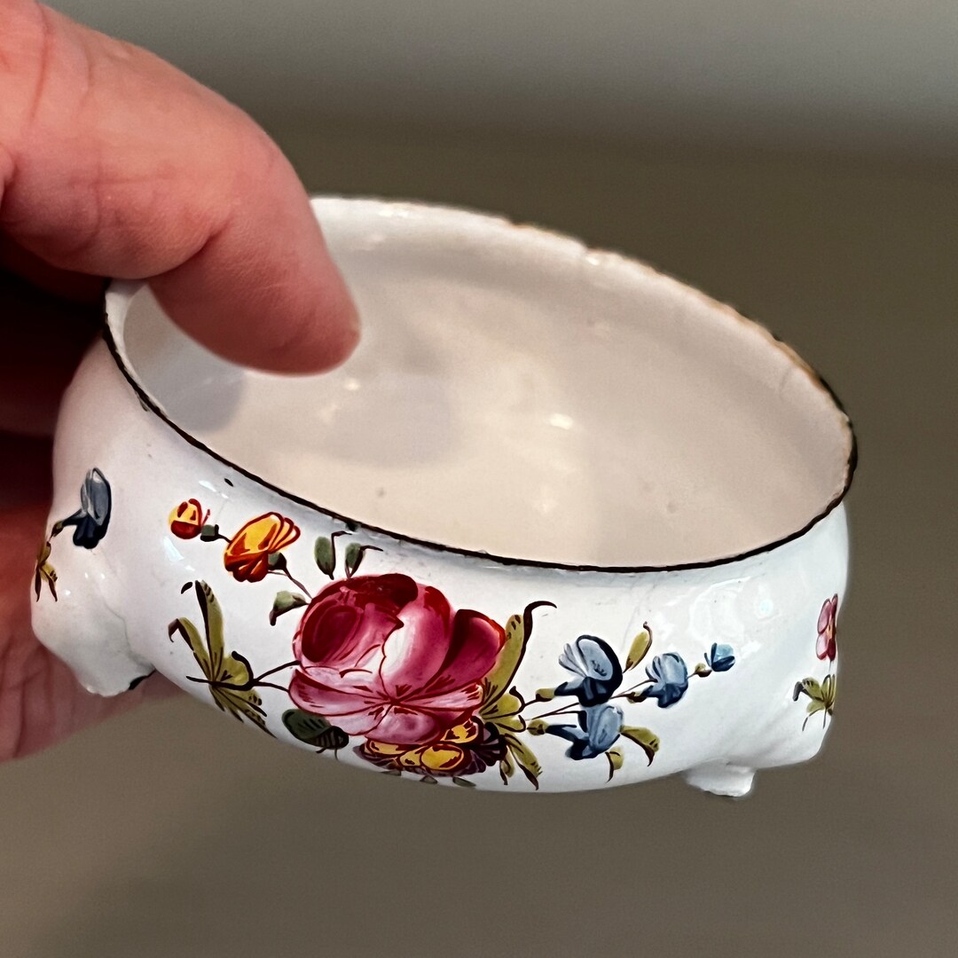 Antique Enamel Over Bronze Salt Dish, 1700s - Etsy
