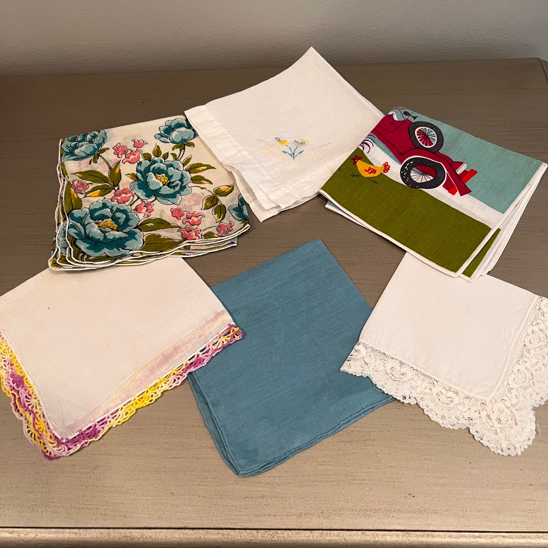 Six Vintage Ladies Handkerchiefs - Etsy