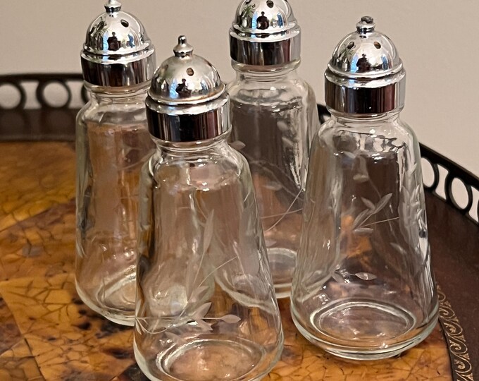 Anchor Hocking Princess House Pattern Crystal Etched Salt and Pepper ...