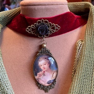 Rococo Velvet Choker, 18th Century Fashion, Handmade, French Art ...