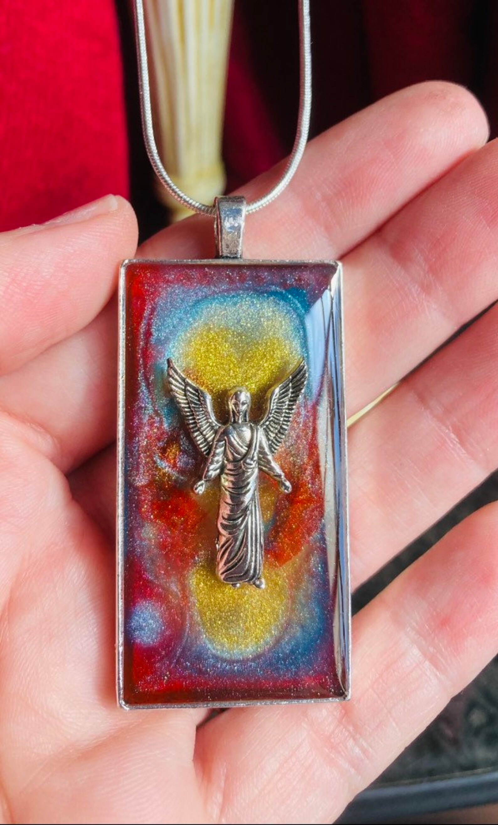Angel Guardian Angel Angel Wings Resin Art Angel Pendant - Etsy